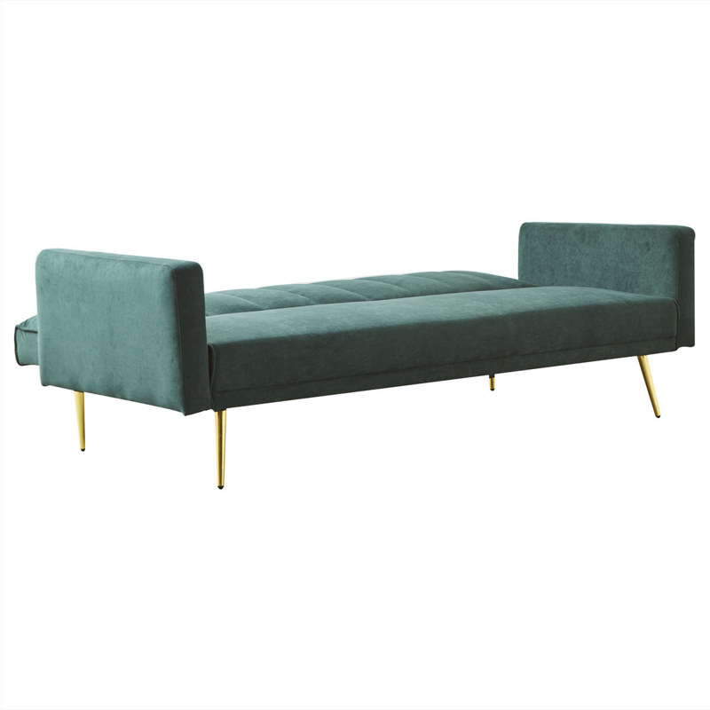 Sofá Cama Catania De 200x90 Cm Pana Verde Antimanchas Patas Metal - MAKOM SOFA CAMA - Megatone