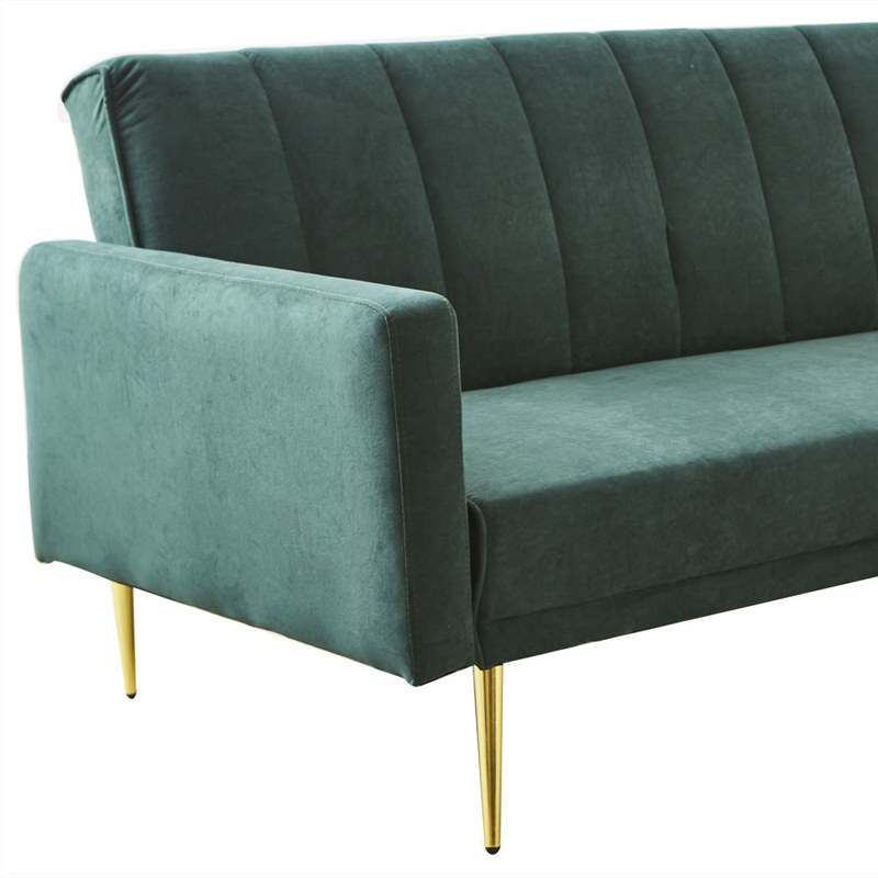 Sofá Cama Catania De 200x90 Cm Pana Verde Antimanchas Patas Metal - MAKOM SOFA CAMA - Megatone