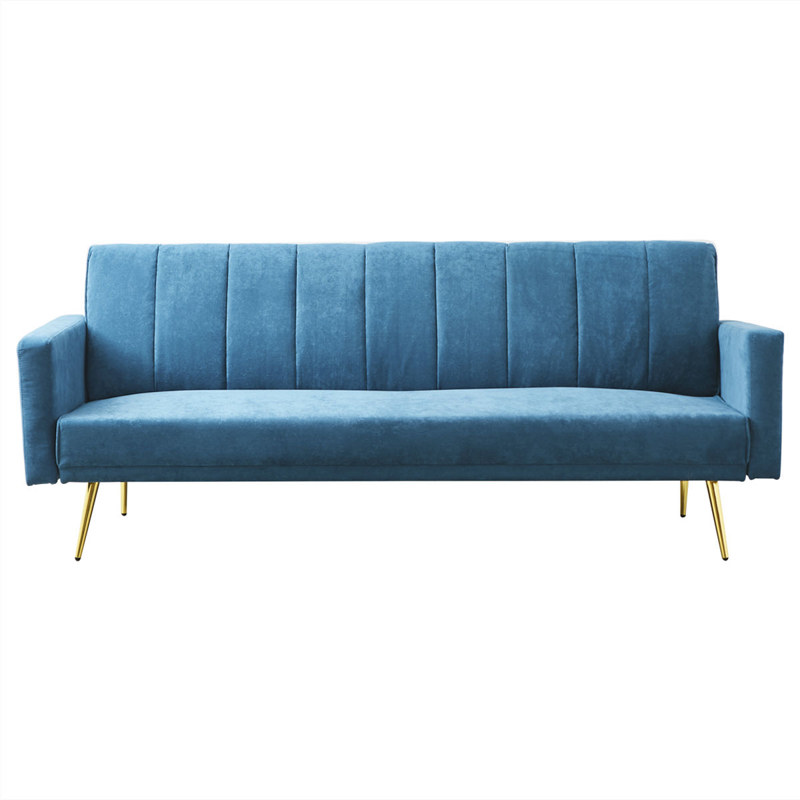 Sofá Cama Catania De 200x90 Cm Pana Azul Antimanchas Patas Metal - MAKOM SOFA CAMA - Megatone