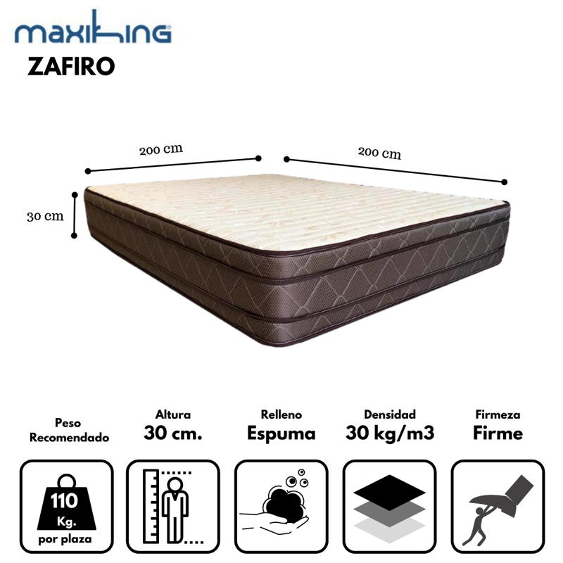 Colchon Maxiking Zafiro 200x200x30 King Size - MAXIKING COLCHONES 2 P ...