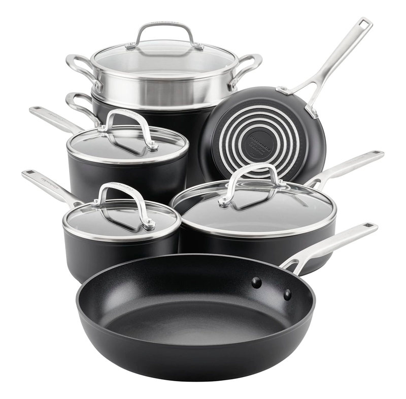 Batería De Cocina Kitchenaid 11 Piezas Antiadherente 80120 - KITCHENAID ...