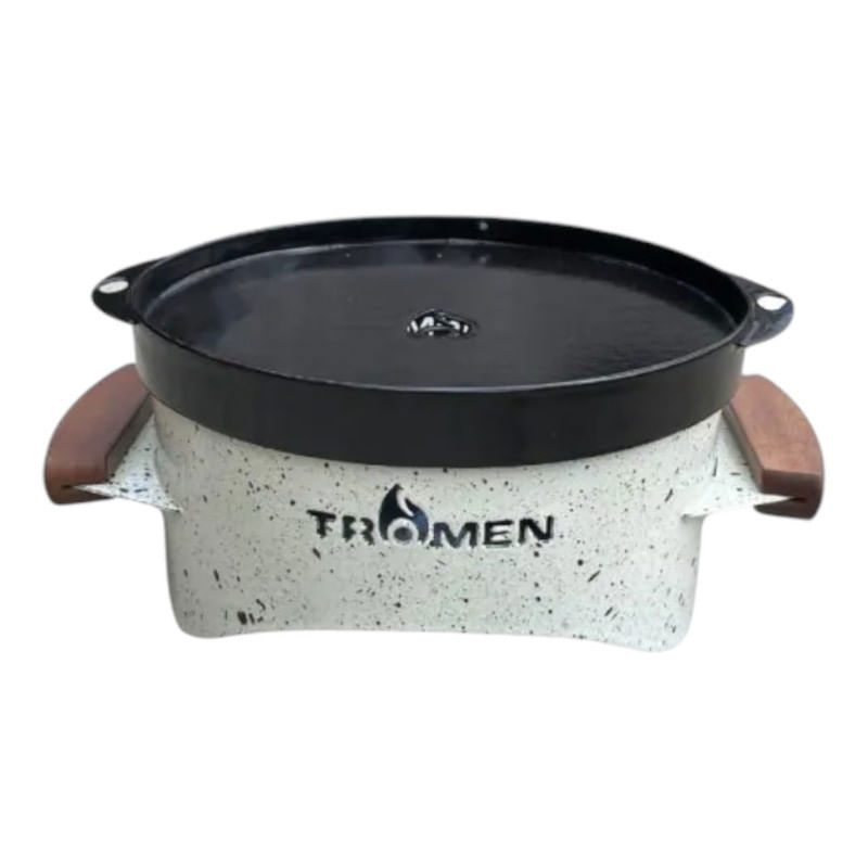 Accesorio Gourmet Tromen Brasero de Mesa Enlozado Con Manijas de Madera - TROMEN BATERIAS DE ...