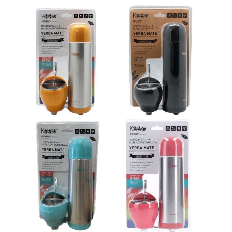 Set de Mate + Termo 500CC Negro - KEEP JARRAS, TERMOS Y ACCESORIOS ...