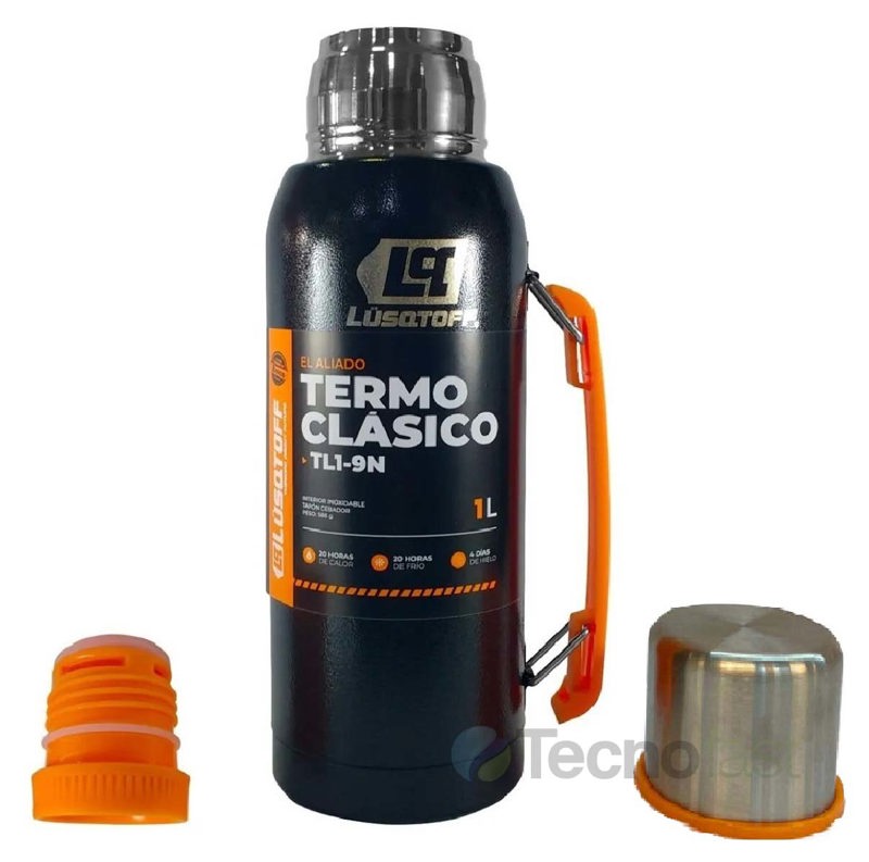 Termo Acero Inox 1 Litro Lusqtoff Negro Frio Calor Manija - LUSQTOFF ...