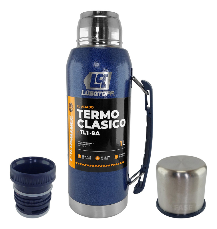 Termo Acero Inox 1 Litro Lusqtoff Azul Frio Calor Manija - LUSQTOFF ...