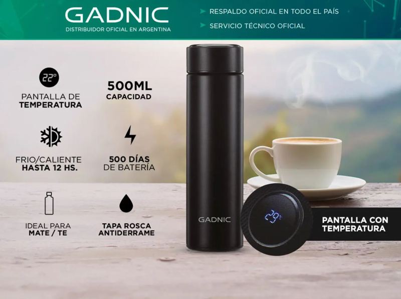 Termo Digital De Acero Inoxidable Gadnic TG5 Frio Y Calor Capacidad 500 ...