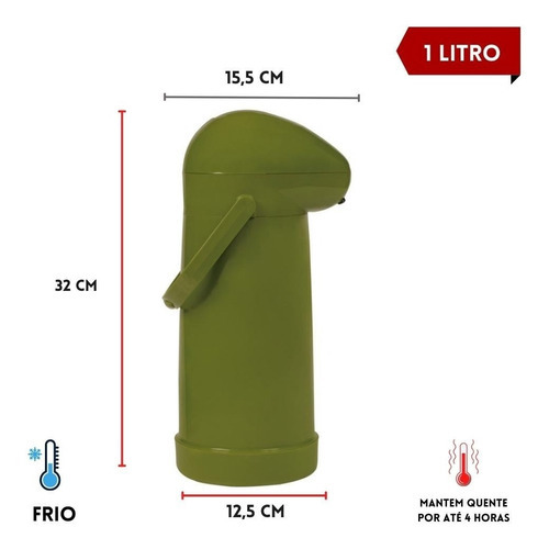 Botella Termo De Colores Nobile Mor De 1 Litro, Elige El Color Verde ...