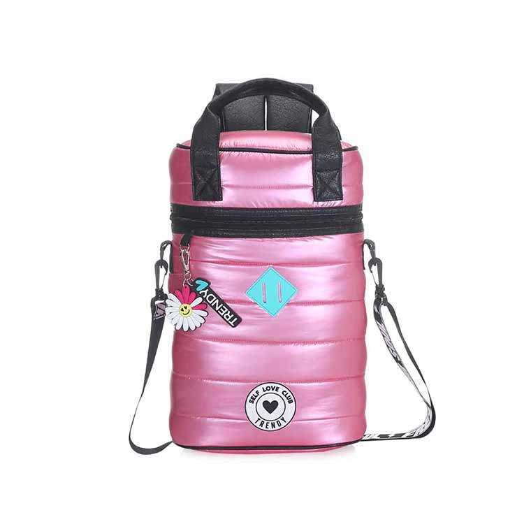 Mochila Matera Trendy De Tela Metalizada Manija Y Correa - TRENDY ...