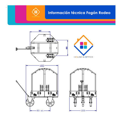 Fogon Parrilla Rodeo Ñuke Asador - NUKE PARRILLA A CARBON O LENA - Megatone