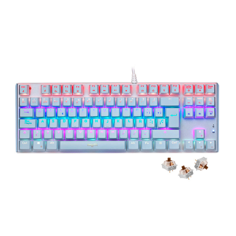 Teclado Gamer blanco Nisuta Nskbgz88w Outemu marron rgb - NISUTA ...
