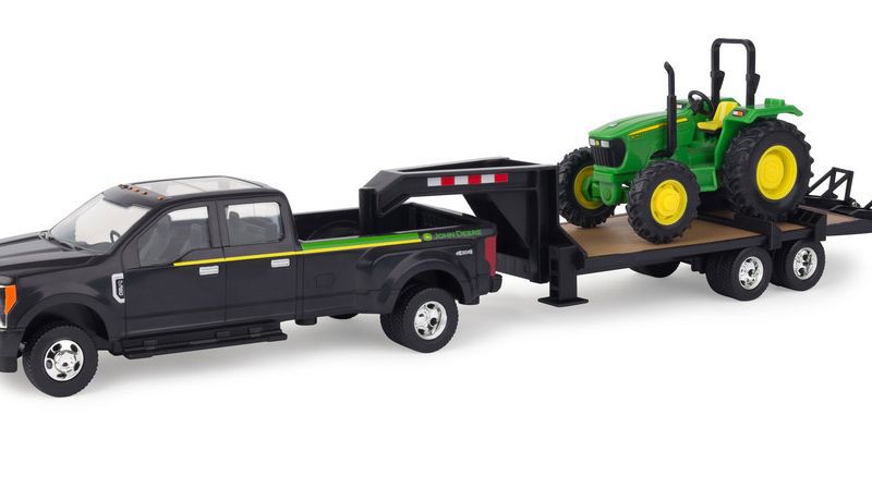 PICKUP TRUCK WITH TRAILER AND 5075 TRACTOR JOHN DEERE - JOHN DEERE ...