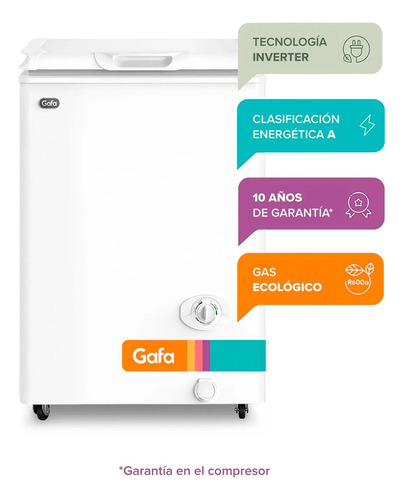 Freezer Horizontal Inverter Gafa Fghi100b-s 117lts Blanco - GAFA ...