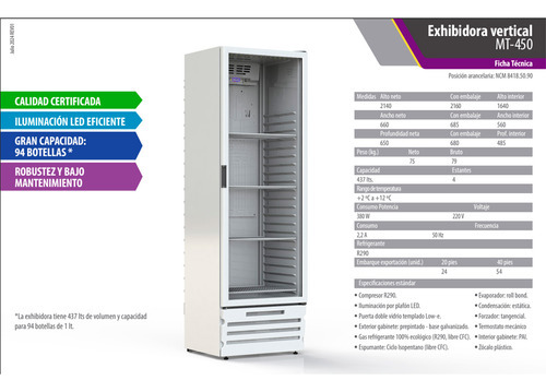 Exhibidor Vertical Inelro Mt-450 437 Litros R290 Plafón Led - INELRO FREEZERS - Megatone
