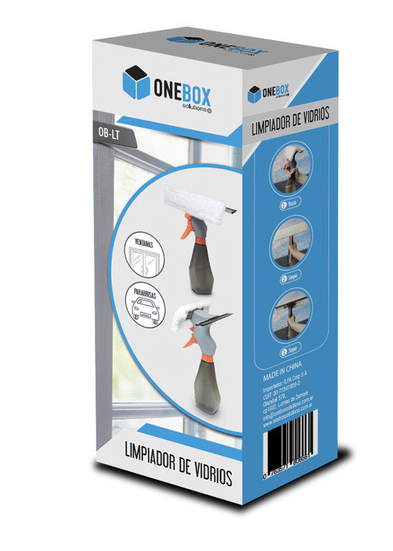 Limpiador Vidrios 3 en 1 One Box OB-LC1 Paño y Escobilla - ONEBOX ACCESORIOS LIMPIEZA - Megatone