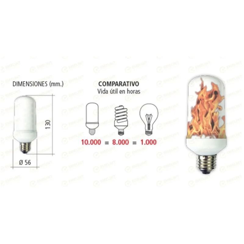 Lampara Led Fire Efecto Fuego Llama A60 4w Tbcin - TBCIN ILUMINACION ...