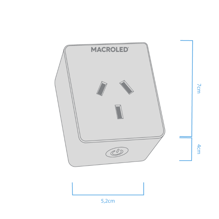 Enchufe Inteligente Wi-Fi Smart AC100-240V 10A Máx. Macroled - MACROLED TIRAS Y GUIRNALDAS ...