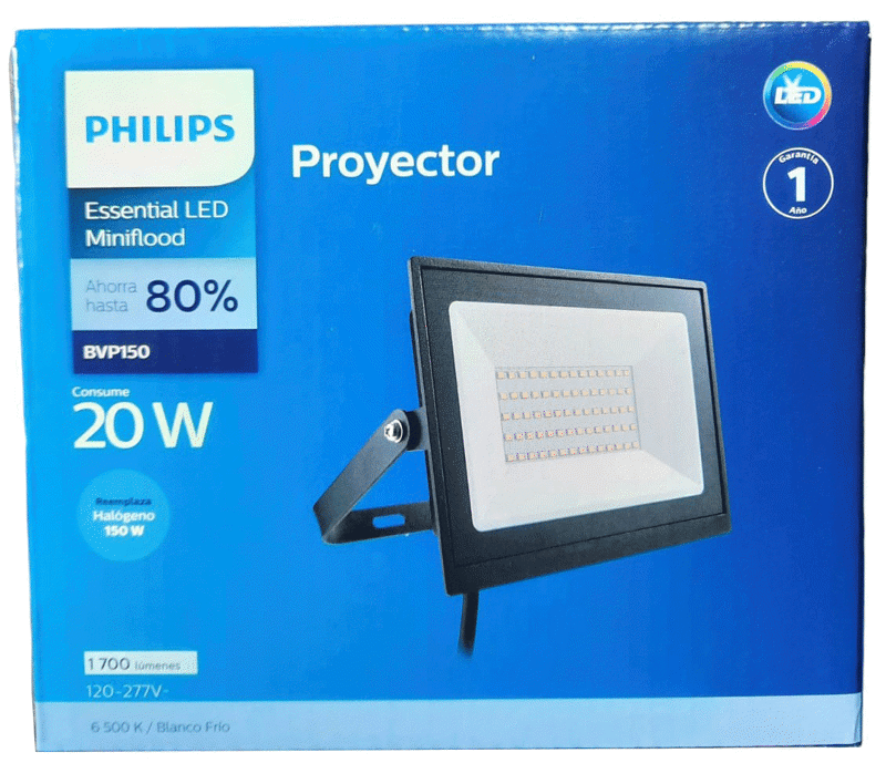 Proyector Led Reflector 20w Philips Luz Fría 1700Lm 6500K - PHILIPS LIGHTING REFLECTORES Y ...