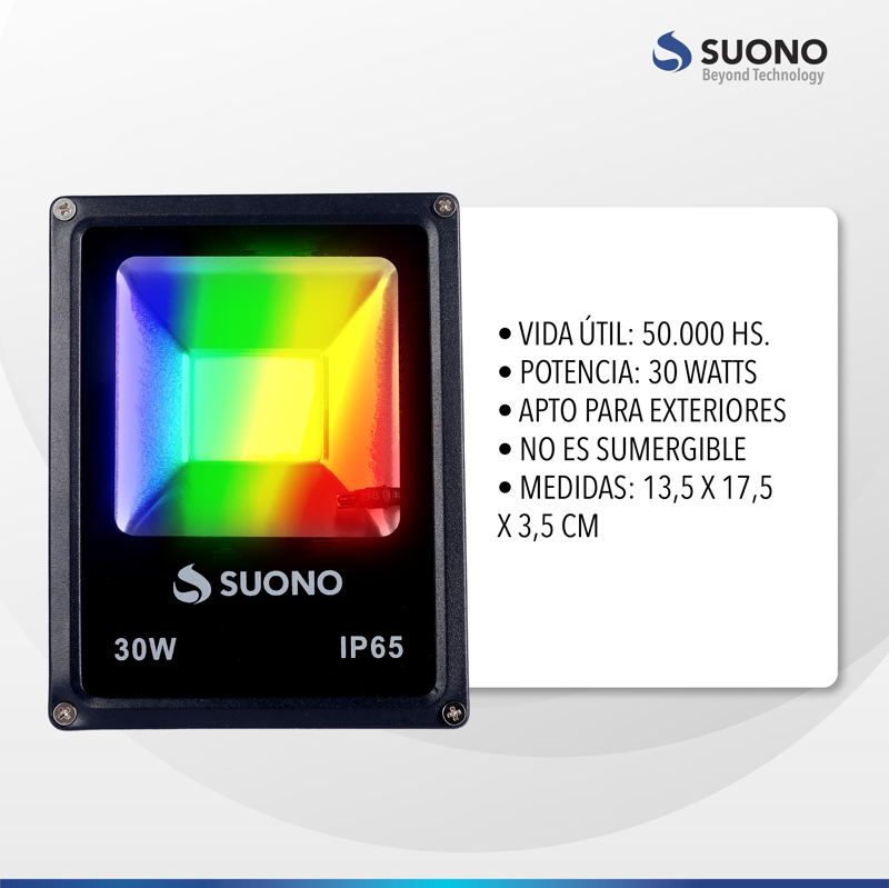 Pack X2 Reflector Led 30w Rgb Iluminacion Alta Luminosidad - SUONO ...