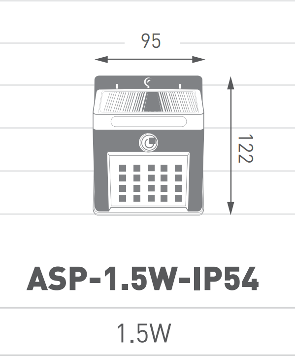 Reflector Luz Artefacto Solar de Pared Macroled 1.5w IP54 - MACROLED ...