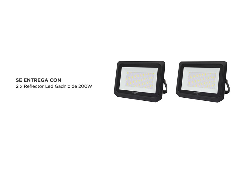 Kit x2 Reflector Led Blanco 200W Exteriores Alta Potencia - GADNIC ...