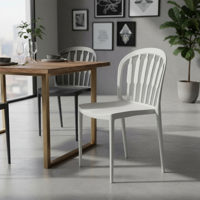 Sillas De Comedor Week Pvc Reforzadas Ultraresistentes Blanca ...