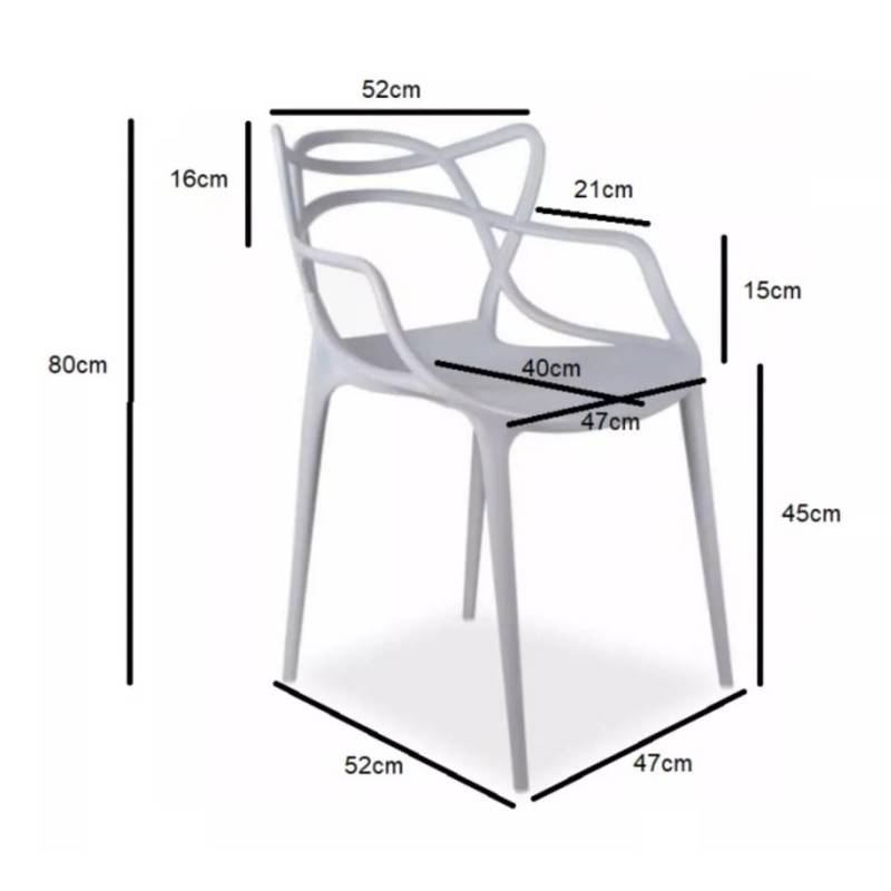 Silla Master Cocina Comedor Apilable Reforzada Polipropileno Negro ...