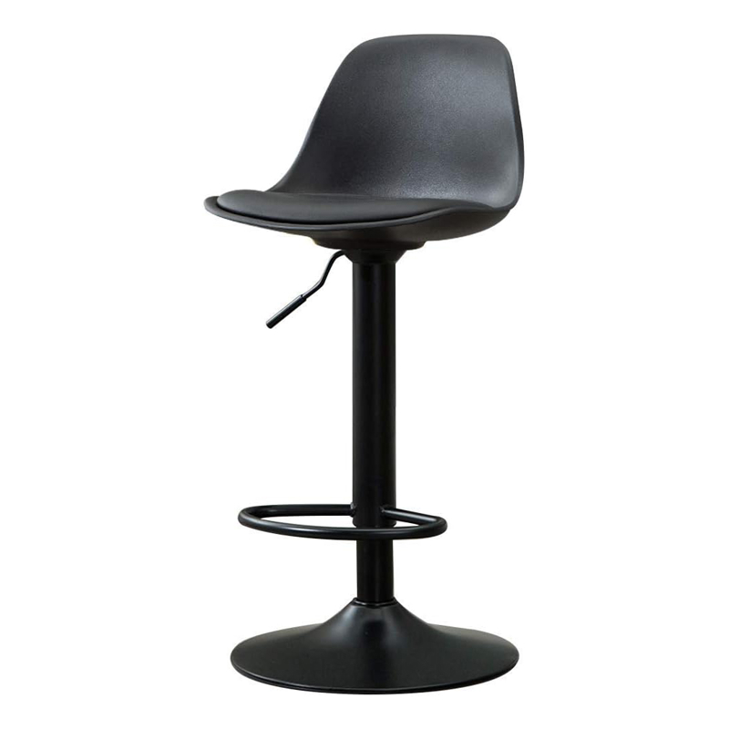 Taburete Tulip Barra Regulable Hidráulico Giratorio Ecocuero Negro ...