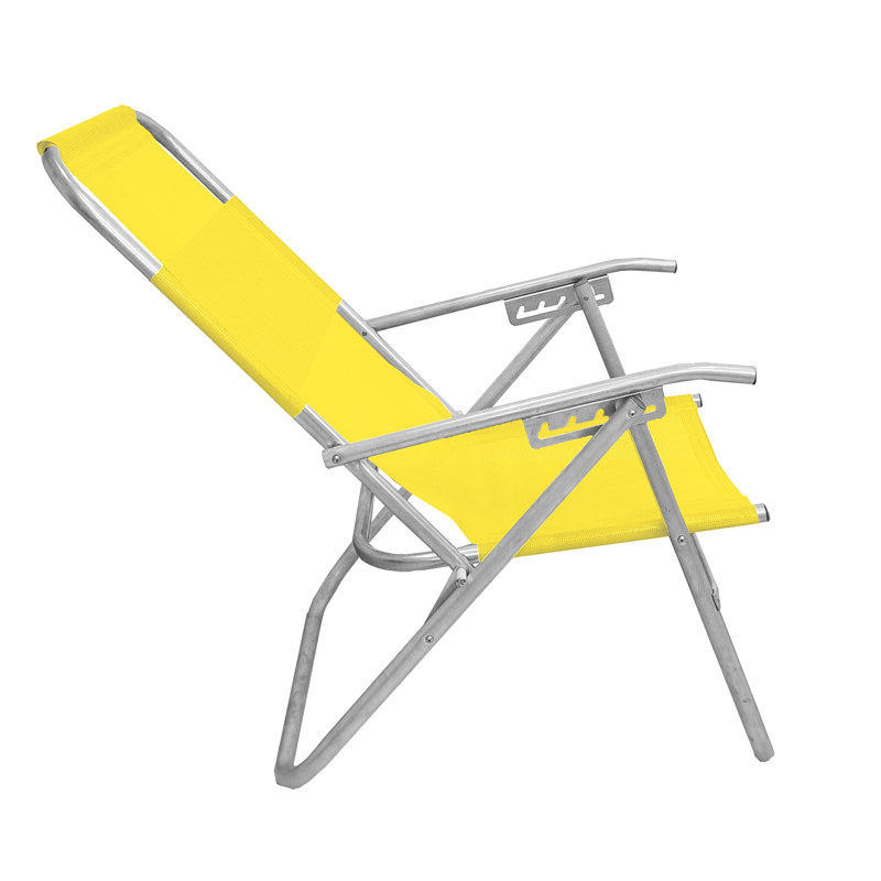 Reposera Plegable de Playa Aluminio 5 Posiciones Amarillo - HOGARIS ...
