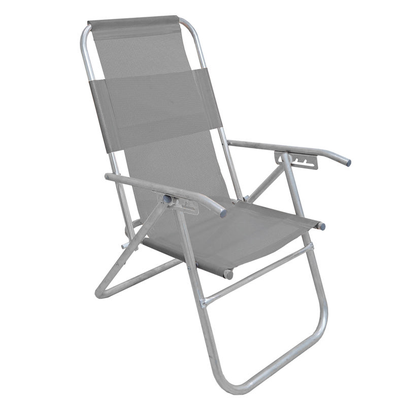 Reposera Plegable de Playa Aluminio 5 Posiciones Gris - HOGARIS ...