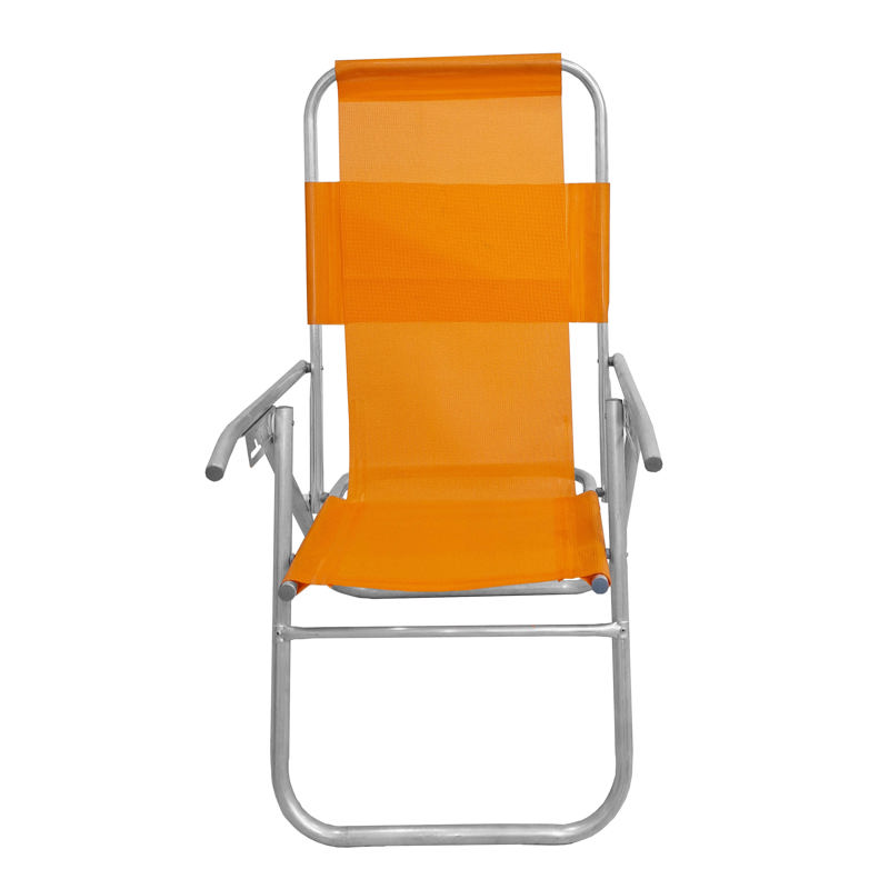 Reposera Plegable de Playa Aluminio 5 Posiciones Naranja - HOGARIS ...