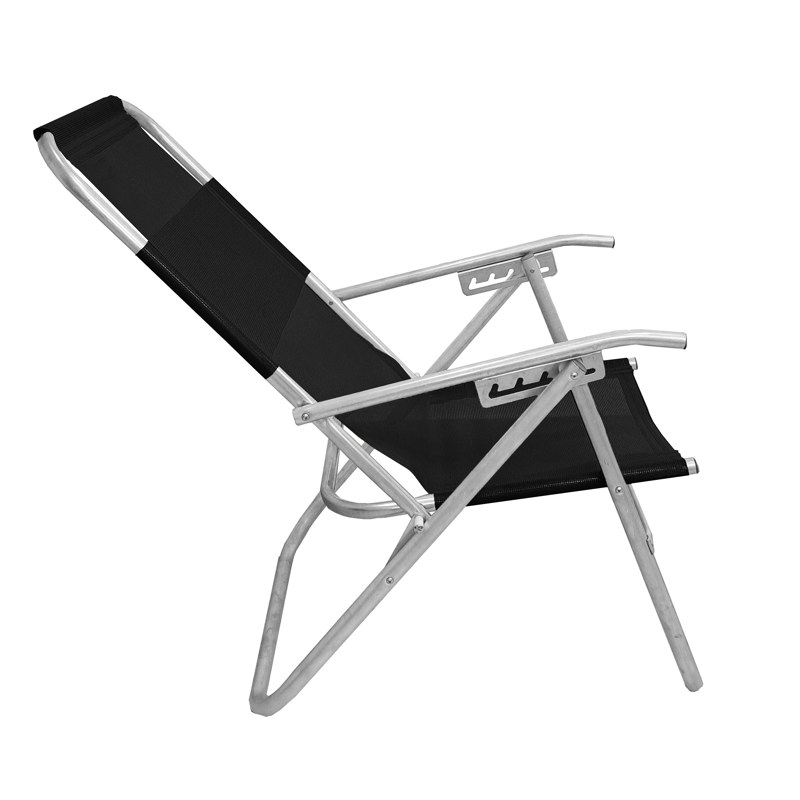Reposera Plegable de Playa Aluminio 5 Posiciones Negro - HOGARIS ...