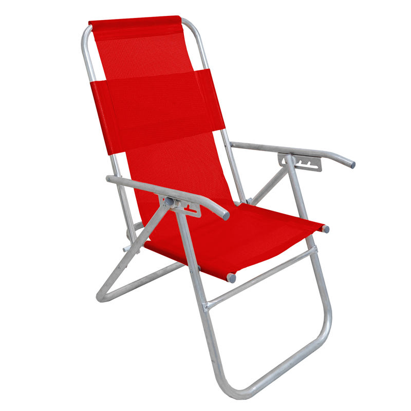 Reposera Plegable de Playa Aluminio 5 Posiciones Roja - HOGARIS ...