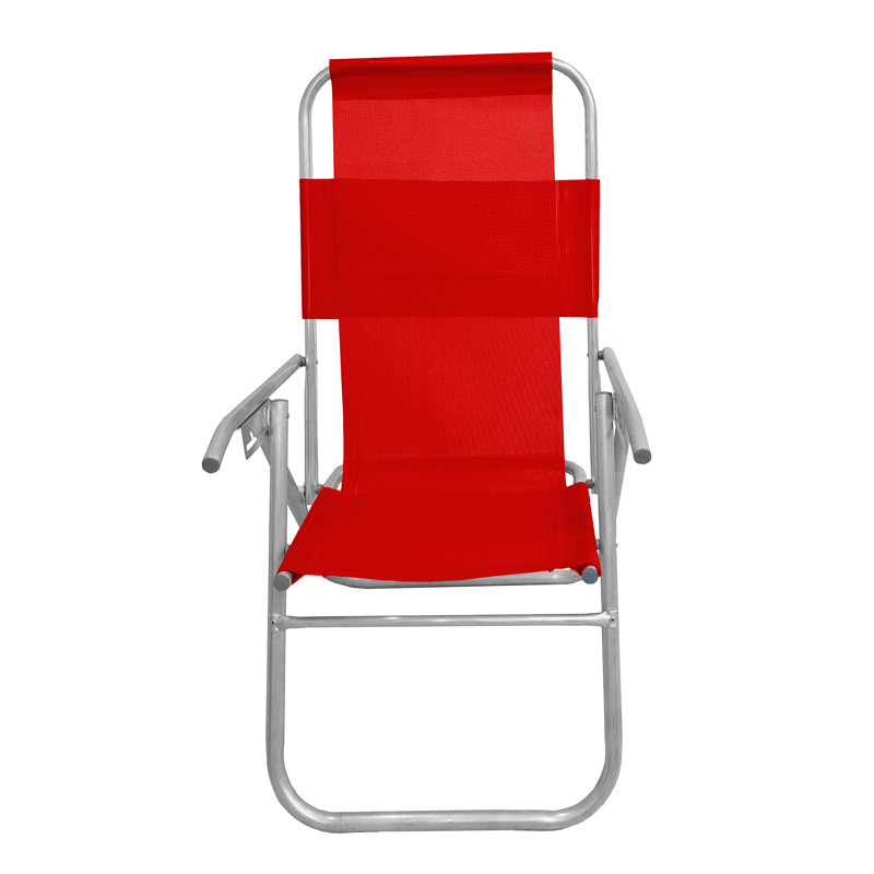 Reposera Plegable de Playa Aluminio 5 Posiciones Roja - HOGARIS ...