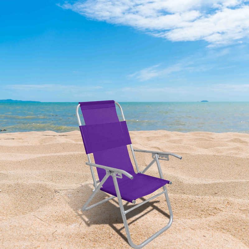 Reposera Plegable de Playa Aluminio 5 Posiciones Violeta - HOGARIS ...