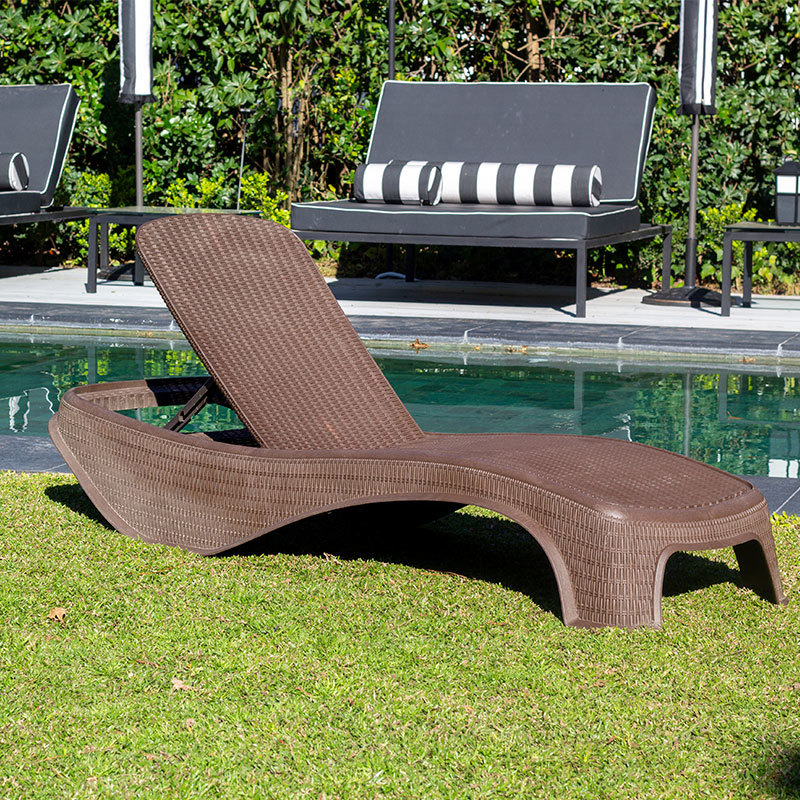 LANZAMIENTO Reposera Premium Dubai simil Rattan Marron - GARDEN LIFE ...