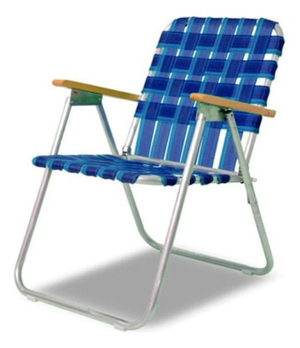 Reposera Fija De Caño Avelino Brazos De Madera 1002 Azul - AVELINO ...