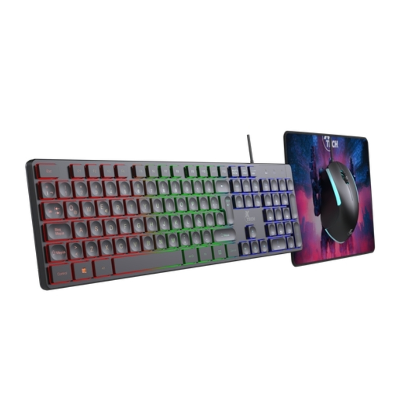 COMBO XTECH TECLADO MOUSE Y PAD MOUSE XTK-535S GAMER HASHA RGB USB (XTK ...