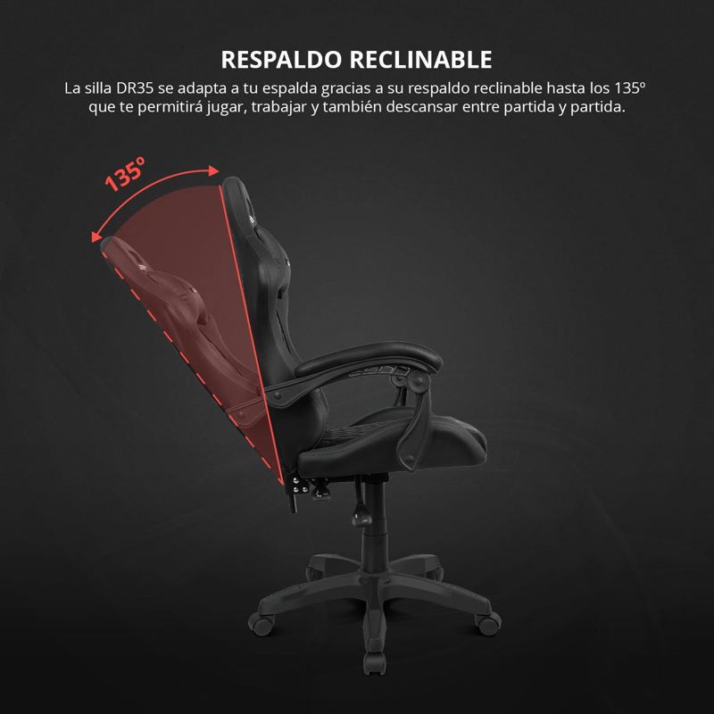 SILLA GAMER DRIFT DR35 CAPOYA BRAZOS ERGONOMICA RECLINABLE NEGRO ...