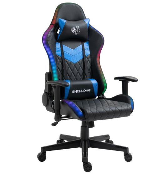 SILLA GAMING RGB SCHRGB155 Negro y Azul - SHENLONG SILLAS Y MESAS GAMER ...