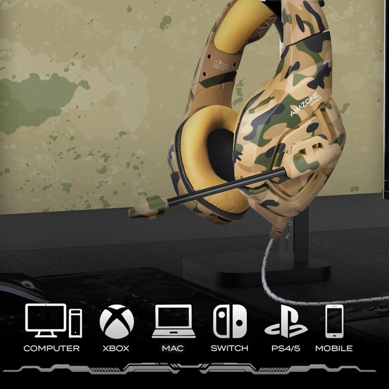 Headset Gamer Aimzone Camuflado Amarillo AZ706 - AIMZONE GAMES ...