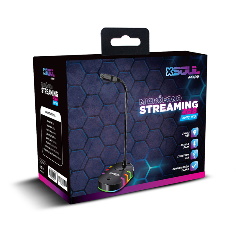 MIC GAMER SOUL STREAMING USB FLEXIBLE XMIC 150 RGB - SOUL MICROFONOS ...