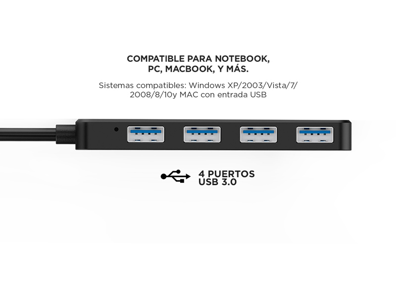 Adaptador Hub Gadnic 4 Puertos USb - GADNIC PERIFERICOS - Megatone