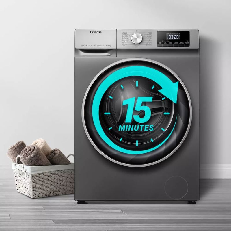 Lavasecarropas Hisense WDQY1014T 10-6 Kg Inverter Color Inox. - HISENSE LAV AUTOM CARGA FRONTAL ...