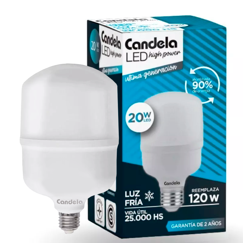 Lampara Led High Power 20w E27 Luz Fria Candela 220v/ 240v - CANDELA ...