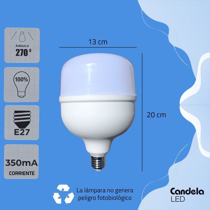 Lampara Led High Power E27 48w = 220w Luz Fria Candela - CANDELA FOCOS ...