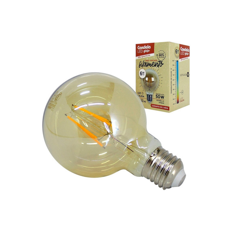 Lampara Led Filamento 6w Equivale 50w 600 Lumenes - CANDELA FOCOS - Megatone