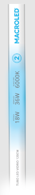 Tubo Led 18w Macroled T8 120cm Vidrio Blanco Frio 6000K - MACROLED ...