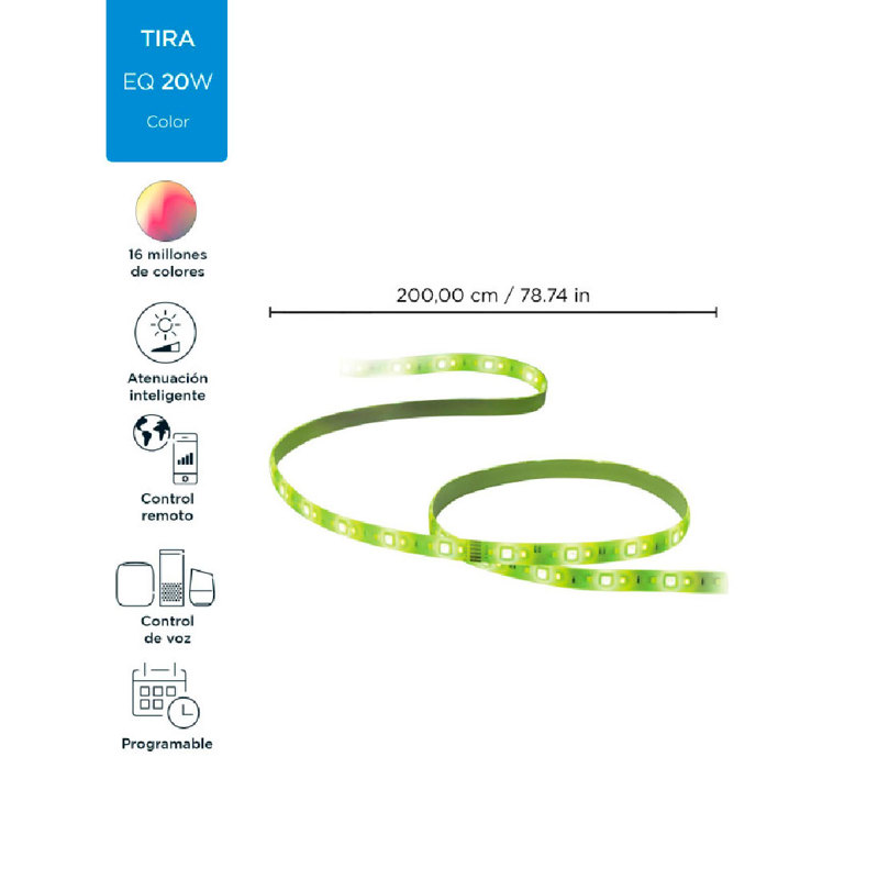 Kit de inicio Tira Led Inteligente 2m Philips Wiz 20w Wi-Fi - PHILIPS LIGHTING FOCOS Y TUBOS LED ...