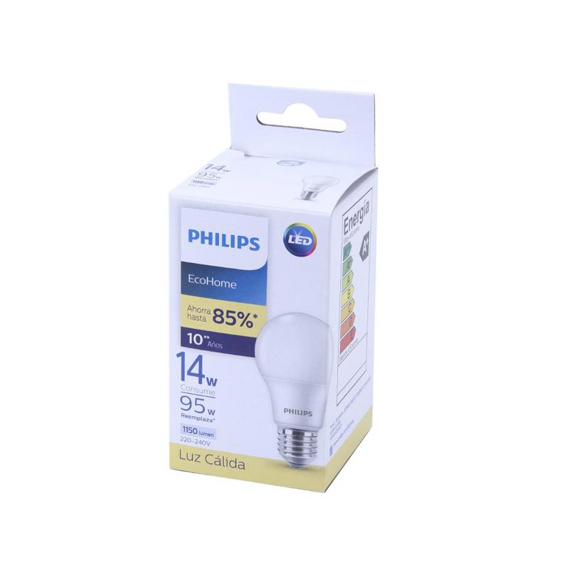 Lampara Bulbo Philips Led Ecohome 14w E27 3000k Luz Calida - PHILIPS LIGHTING FOCOS - Megatone