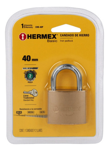 Candado De Hierro Truper 23520 40mm Hermex - TRUPER MATERIALES Y ACC ...